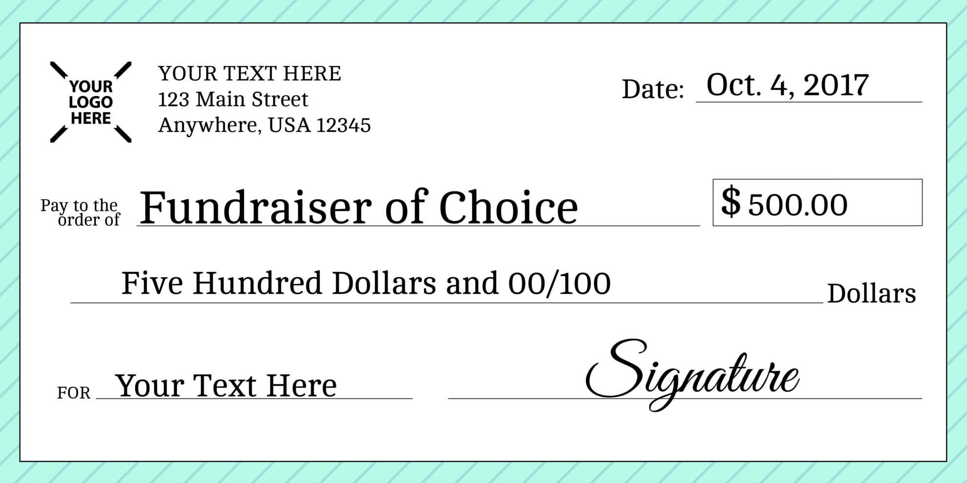 Editable Blank Check Template Sample Design Templates